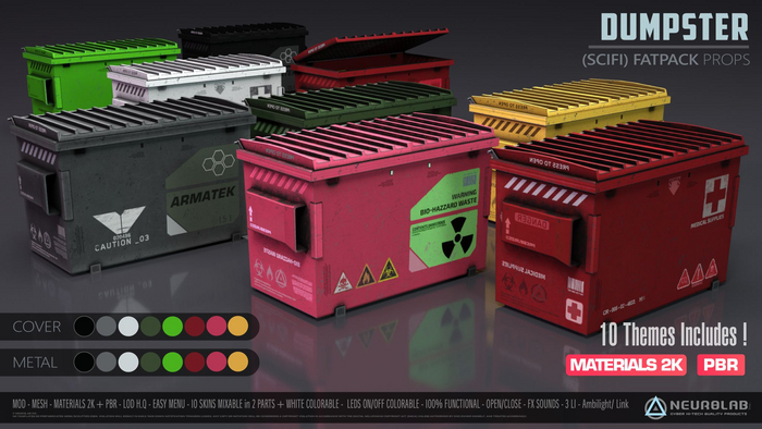 Second Life Marketplace - DUMPSTER (SCIFI FATPACK) +PBR [NeurolaB Inc ...